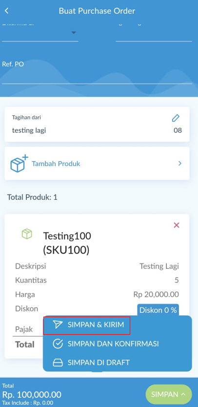 Cara Kirim Order Pembelian atau Purchase Order di Aplikasi Mobile ...